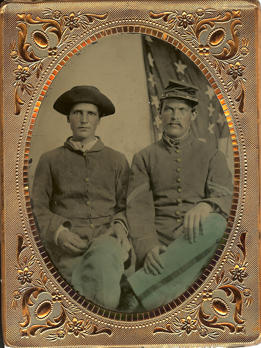 Old Soldiers And American Flag